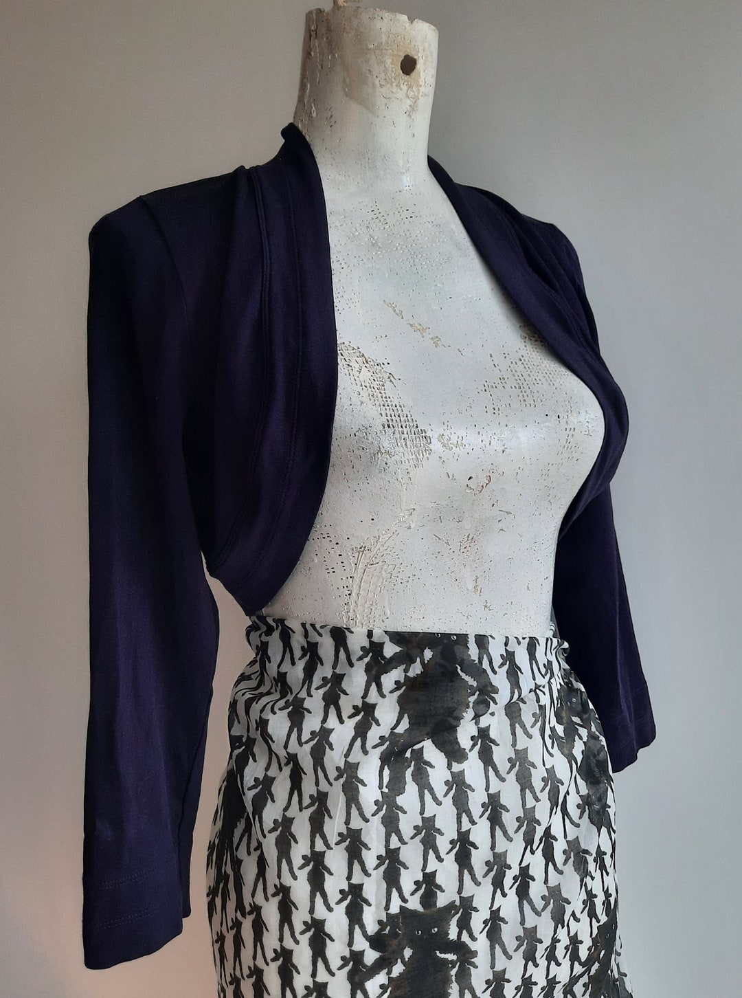 Claudia Strater Bolero Vintage Stretch Purple Small Medium - Etsy