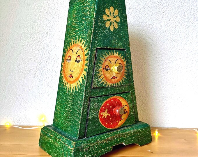 Vintage Sun and Moon Jewelry Box, Celestial Pyramid Drawer Set ...