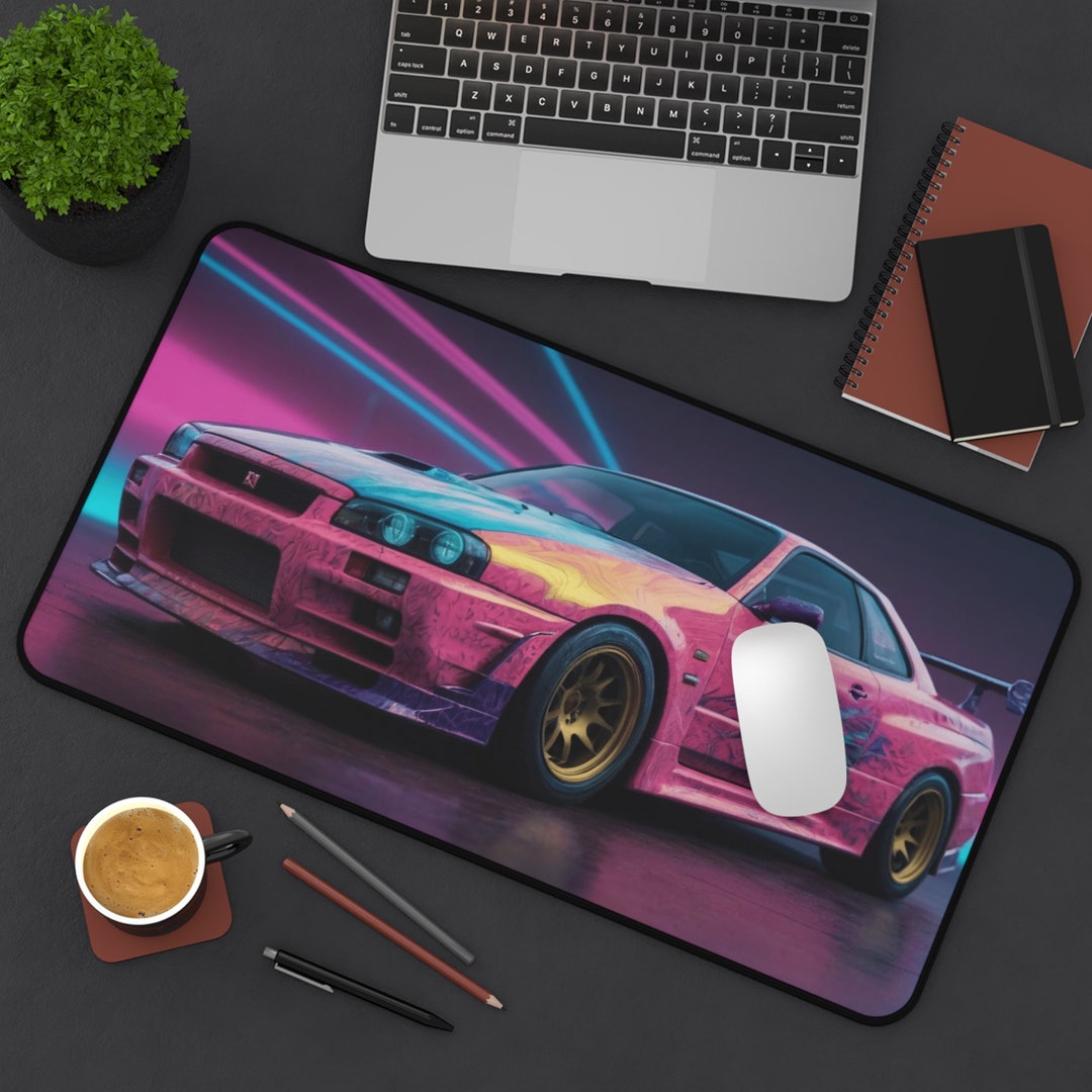 Nissan Skyline GT-R R34 JDM Pink Gaming Mouse Pad Xl 12x22'' Mouse Mat ...
