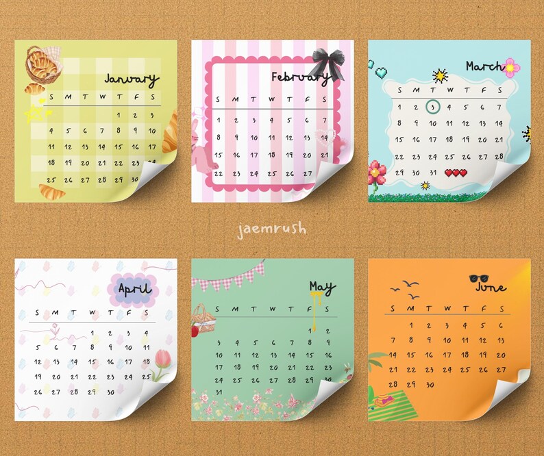 Desk Calendar 2026 Digital Download, Cute Printable, Girls Planner ...