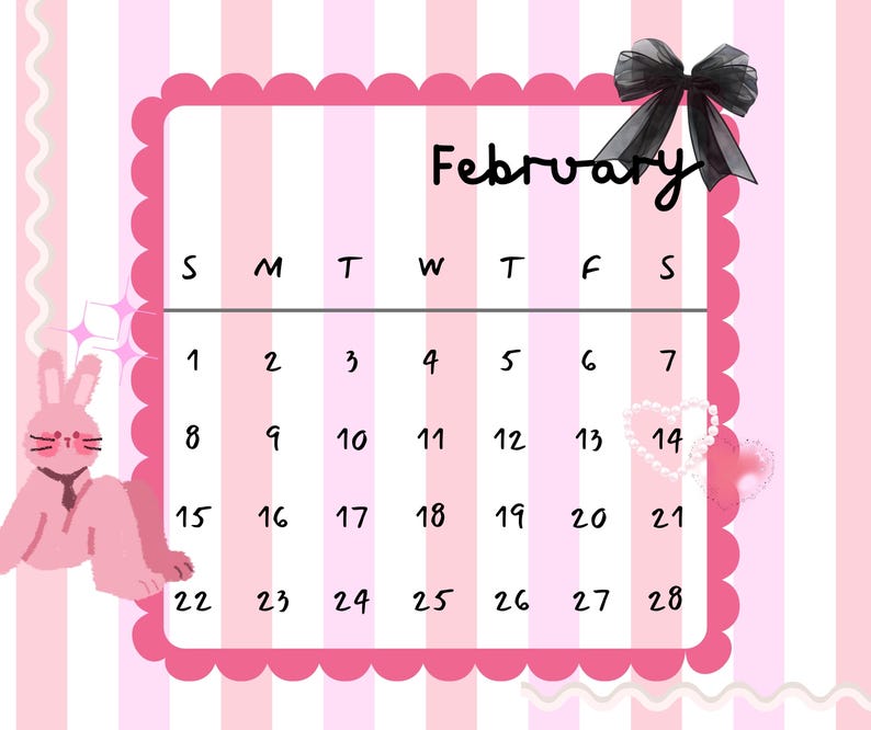 Desk Calendar 2026 Digital Download, Cute Printable, Girls Planner ...