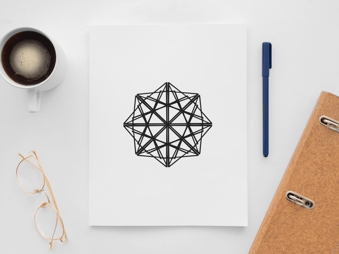 Tri-gon Triangle Octagon Digital Download Wall Art Printable Line Art ...