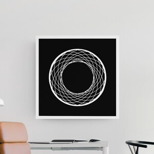 Geo Ring Digital Download White Art Grid Circe Ring Wall Art Modern - Etsy
