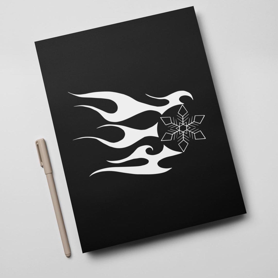 Flaming Snowflake Digital Download Design Tattoo Decal Sticker Art ...