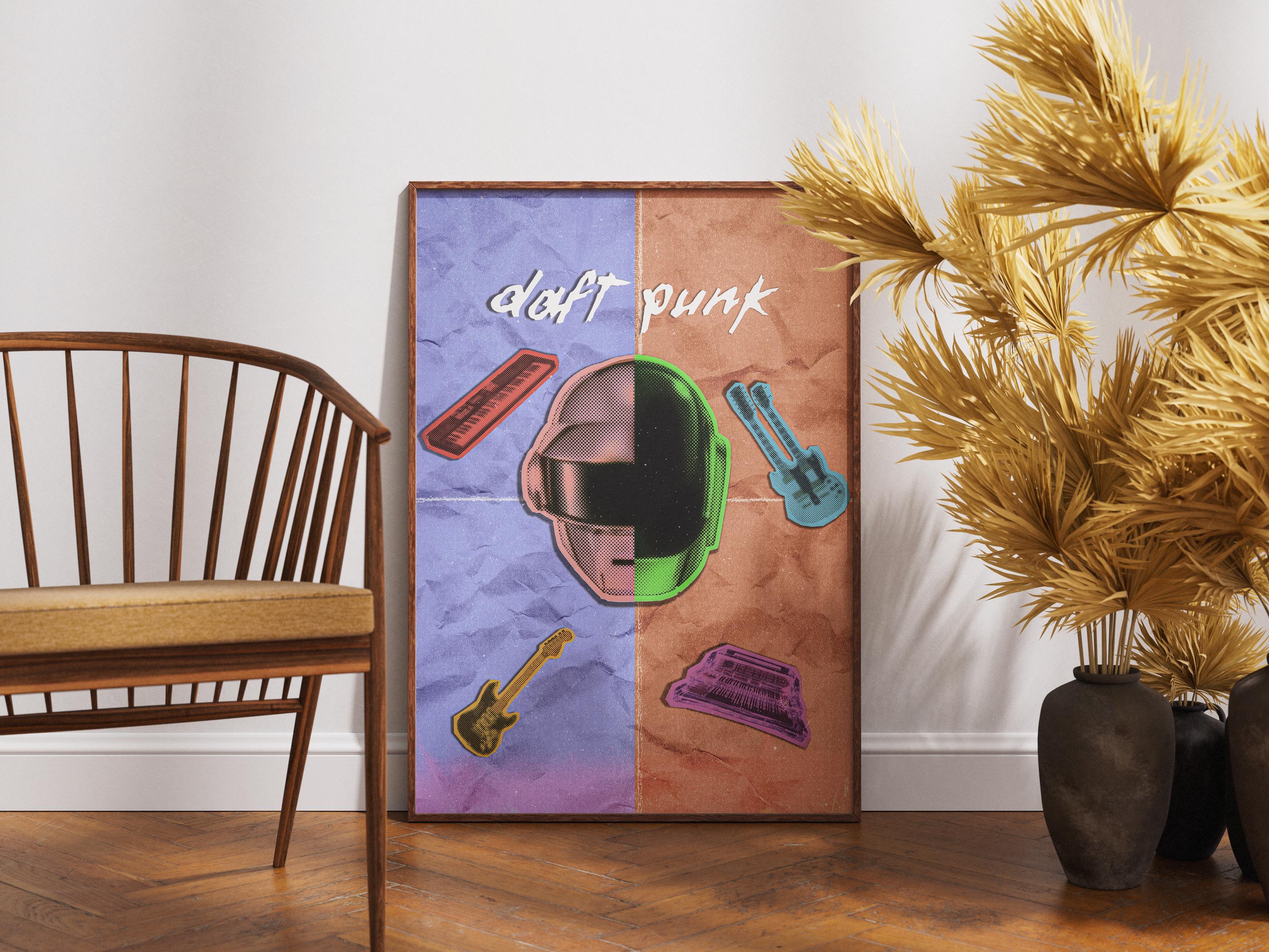 Daft Punk Double Set Posters- Wall Art, Music Art, Music Poster ...