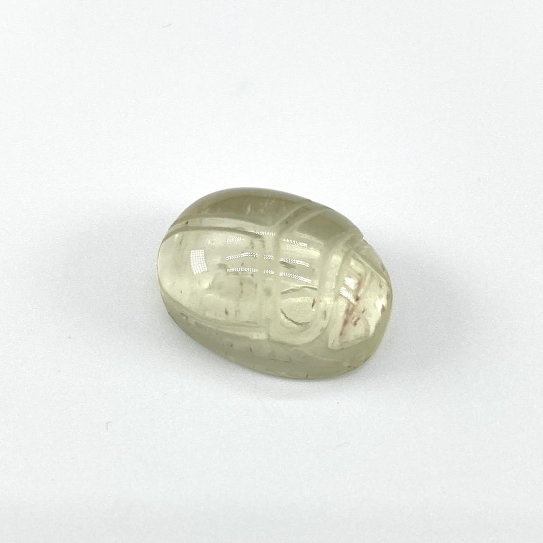 Libyan Desert Glass Scarab With Ankh Carving 10.49 Carats, Libyan Gold ...