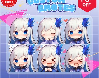 Custom Twitch Emotes or Kick Emote and Animated Emotes, Vtuber Cute ...