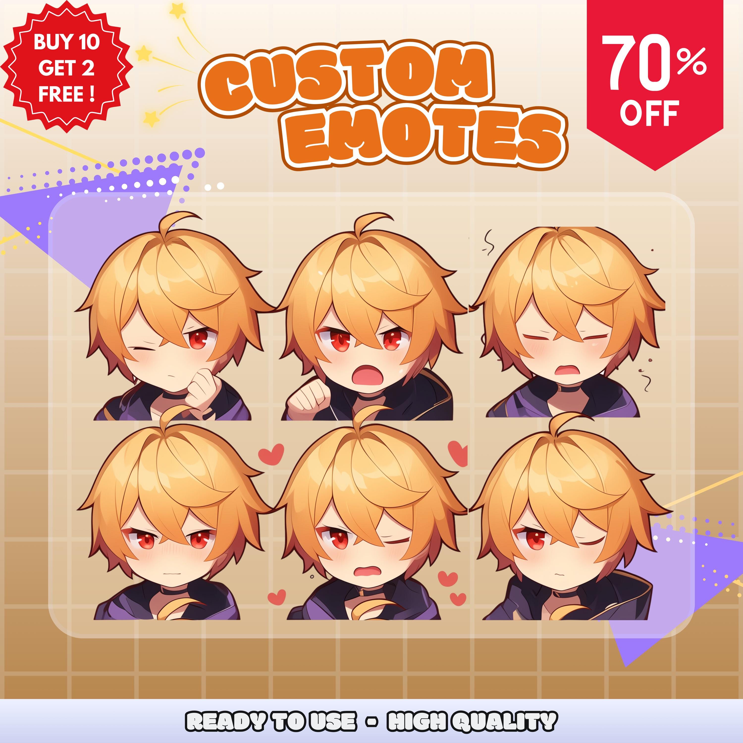 Custom Twitch Emotes or Kick Emote and Animated Emotes, Vtuber Cute ...