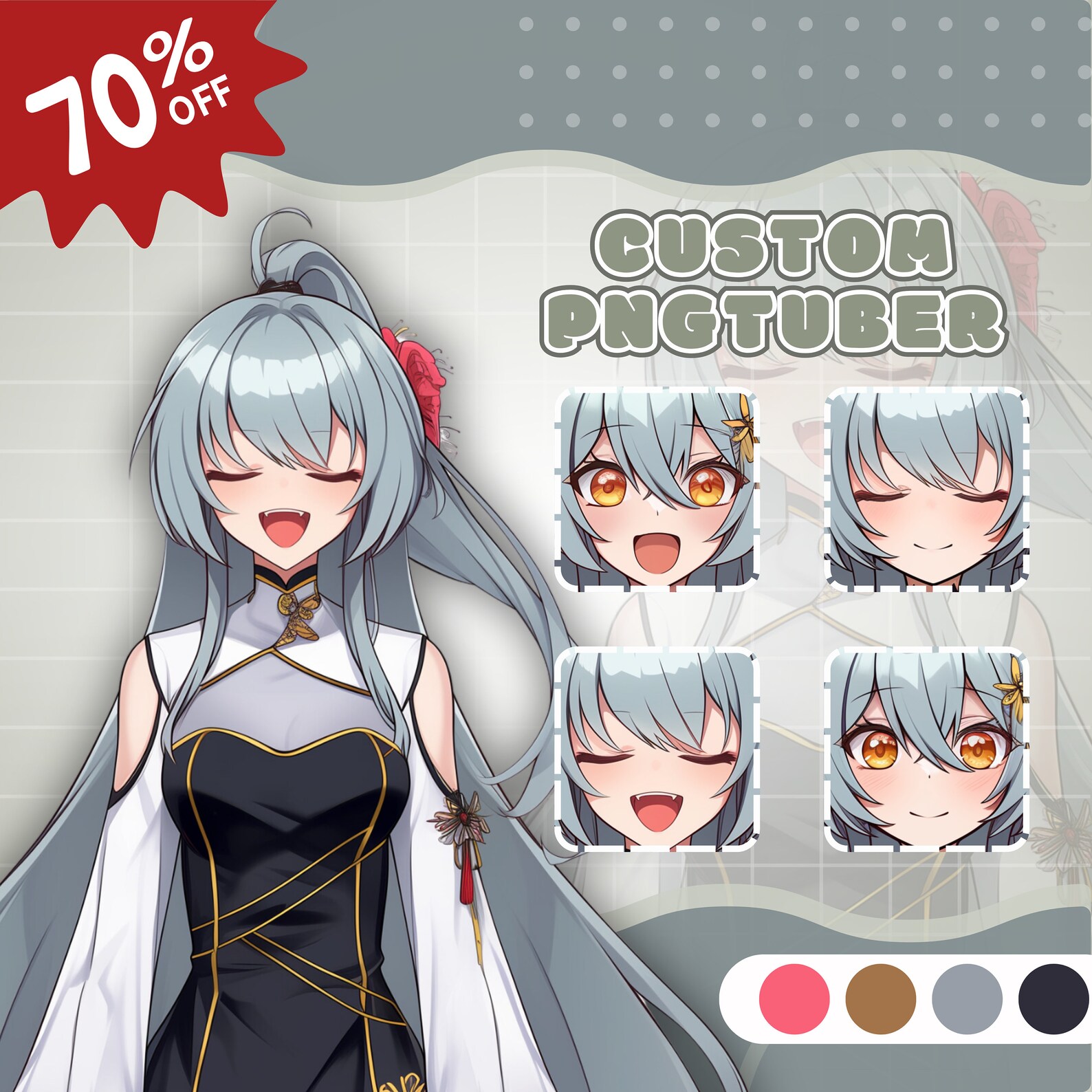 Custom Pngtuber, Pngtuber Character, Pngtuber Asset, PNGTUBER DESIGN ...