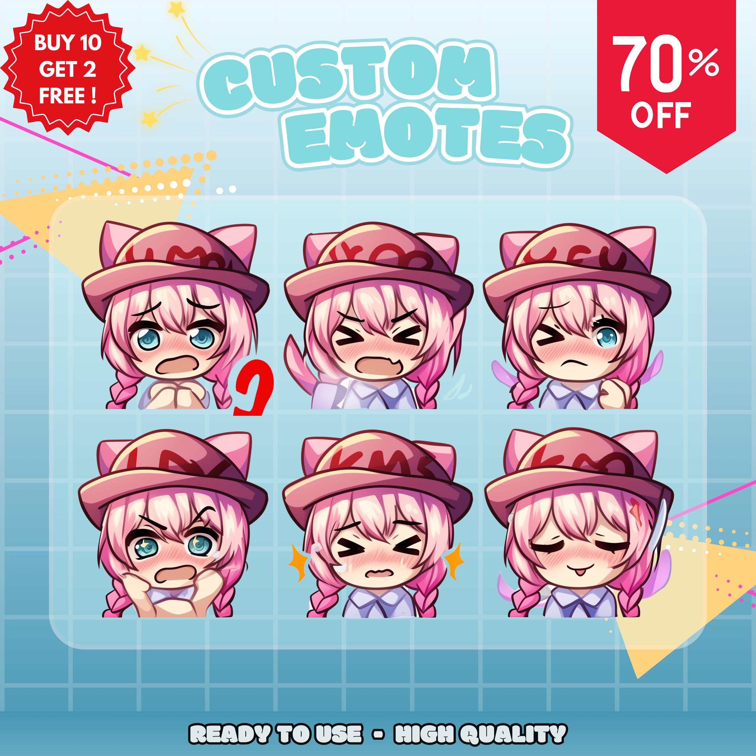 Custom Twitch Emotes or Kick Emote and Animated Emotes, Vtuber Cute ...