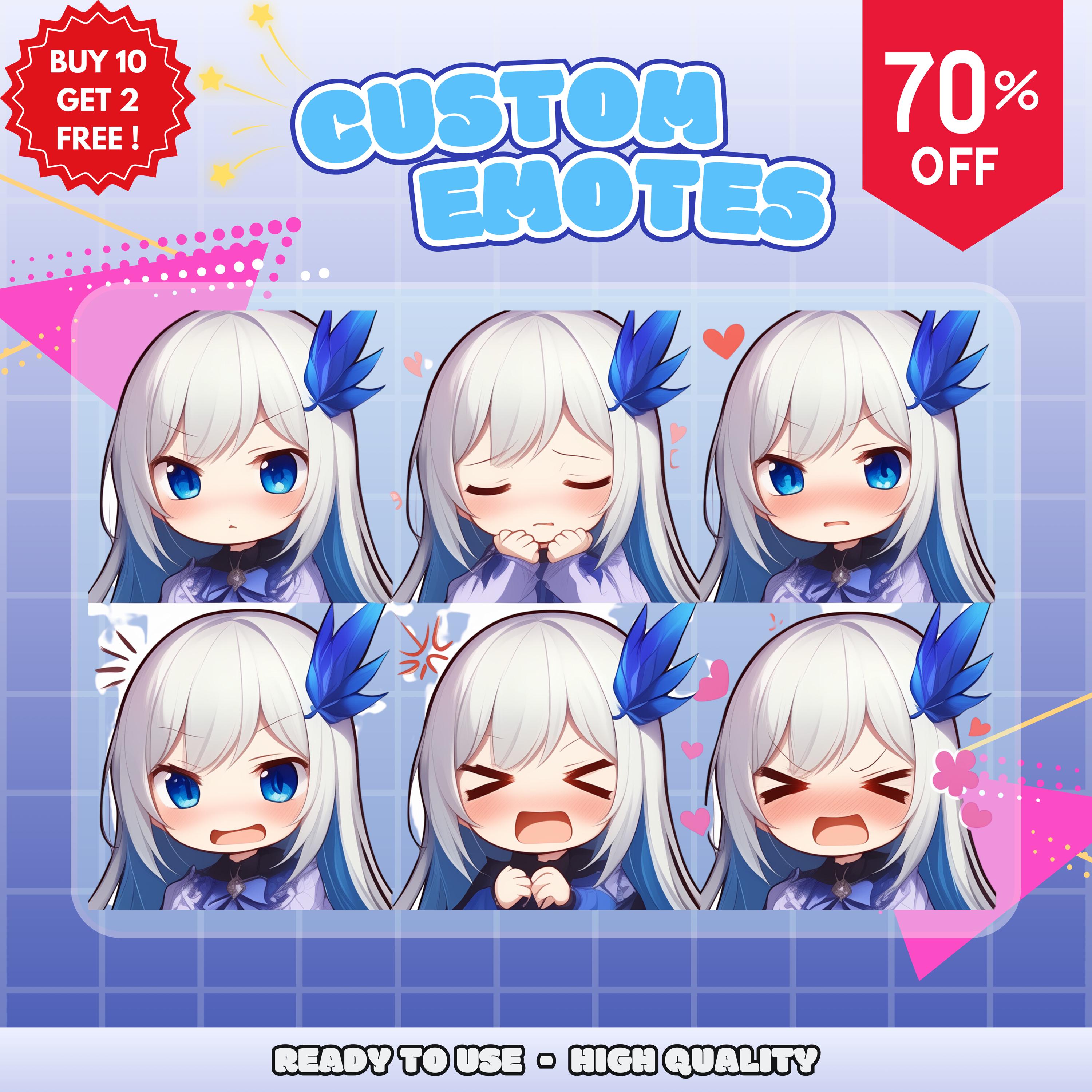 Custom Twitch Emotes or Kick Emote and Animated Emotes, Vtuber Cute ...