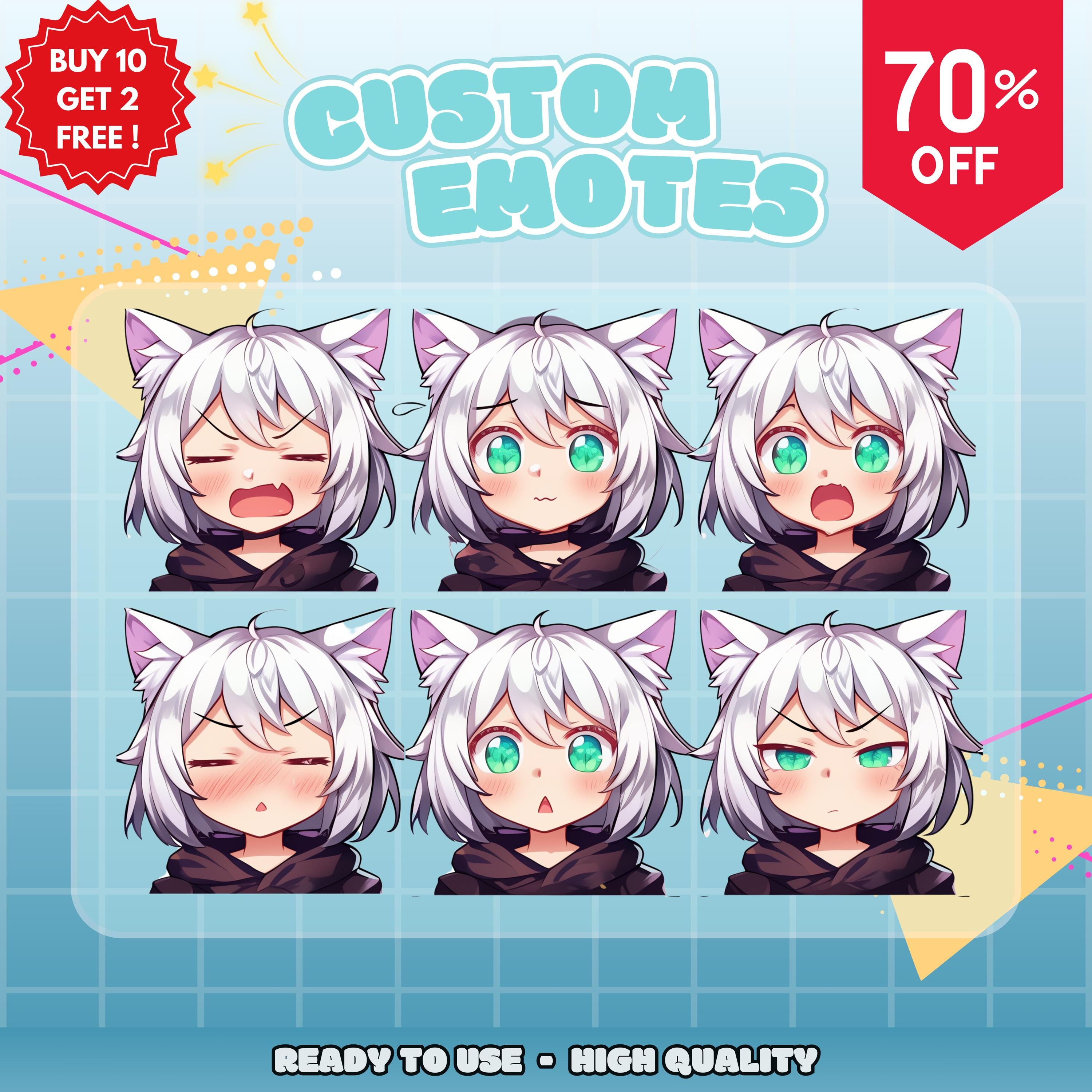 Custom Twitch Emotes or Kick Emote and Animated Emotes, Vtuber Cute ...