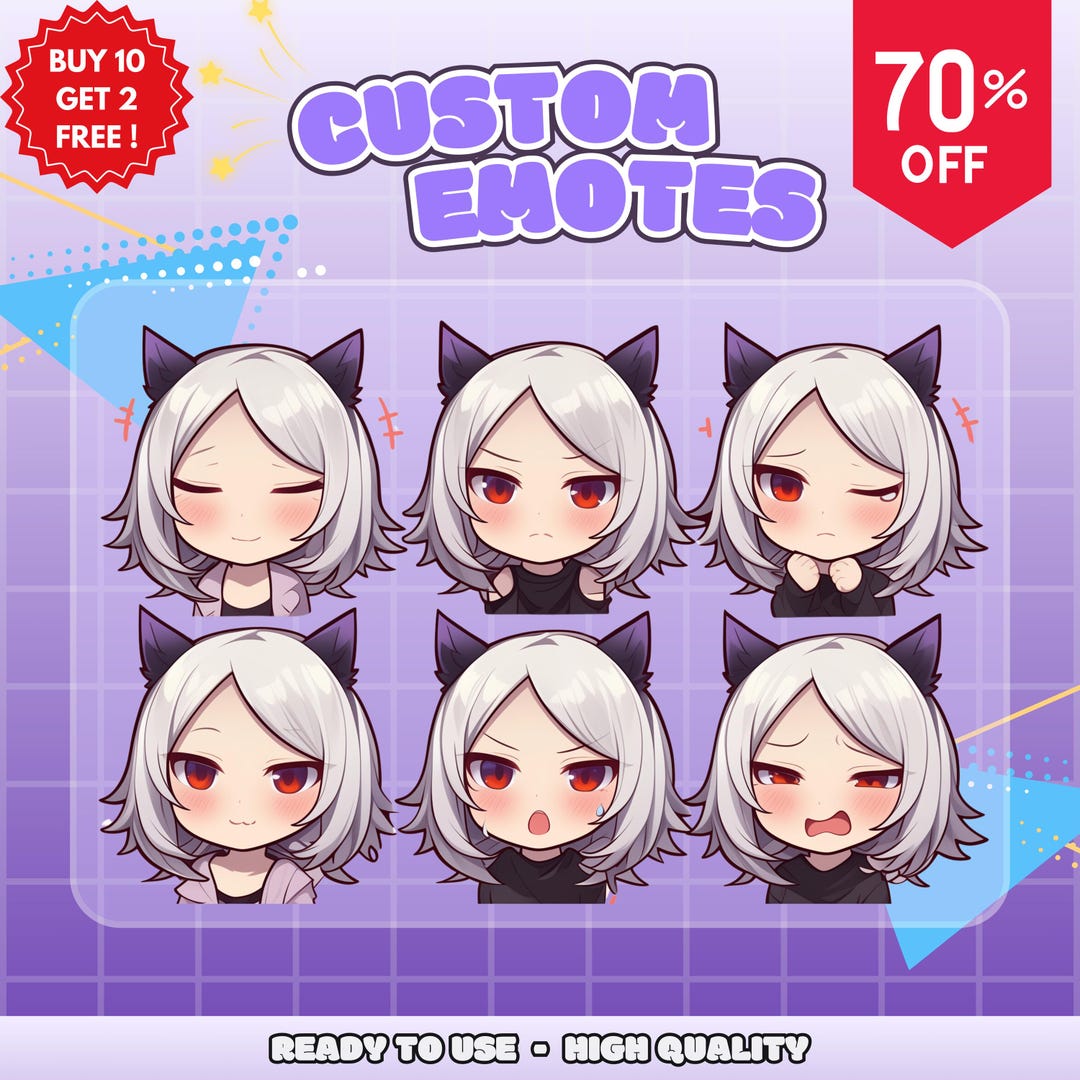 Custom Twitch Emotes or Kick Emote and Animated Emotes, Vtuber Cute ...