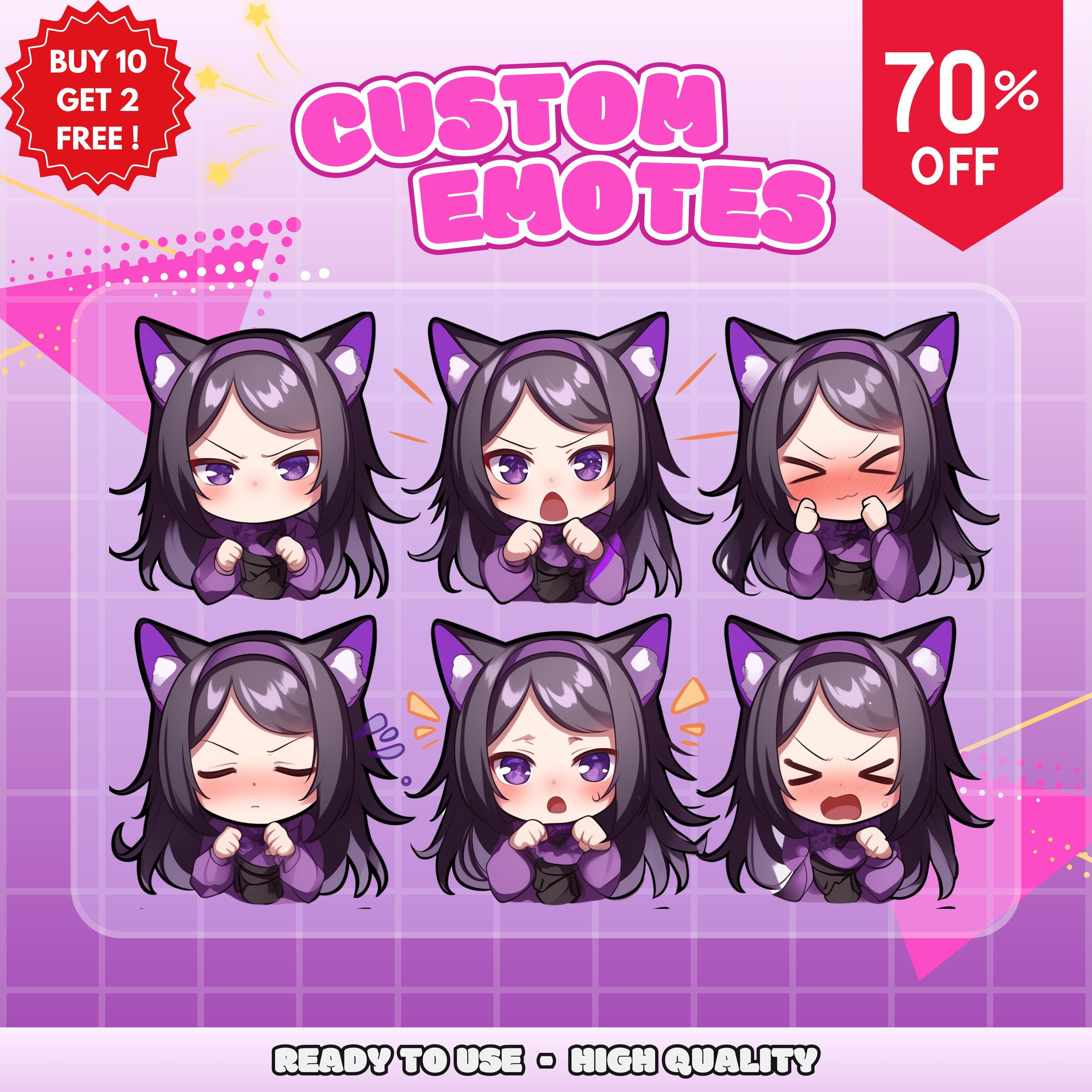Custom Twitch Emotes or Kick Emote and Animated Emotes, Vtuber Cute ...