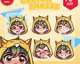 Custom Twitch Emotes or Kick Emote and Animated Emotes, Vtuber Cute ...
