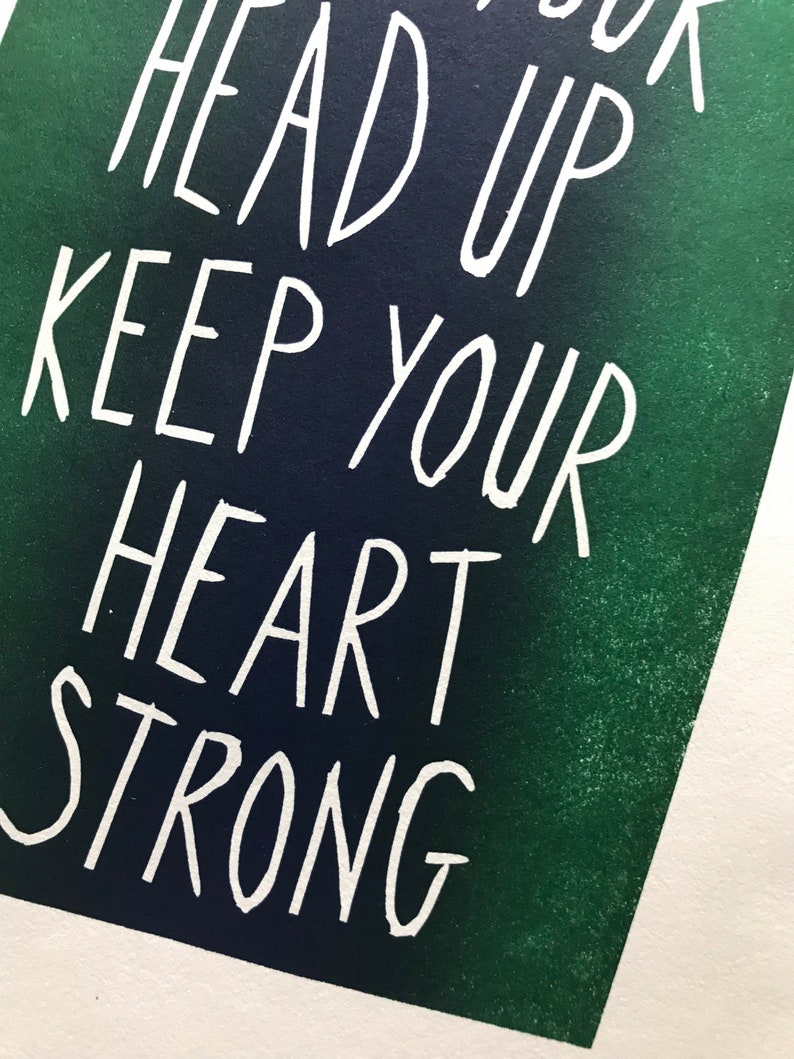 Ben Howard Keep Your Head Up Lyrics Original Linocut Etsy