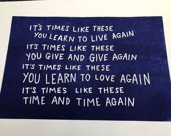 Times Like These - Etsy