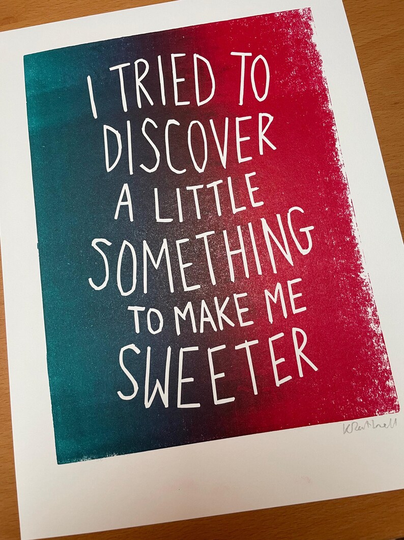 Erasure ‘A Little Respect’ Lyrics Inspired Hand Pulled Linocut Print - Etsy