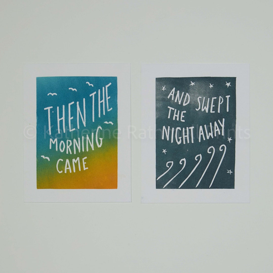 First Aid Kit I Found A Way Lyrics Inspired Linocut Two Print Set - Etsy