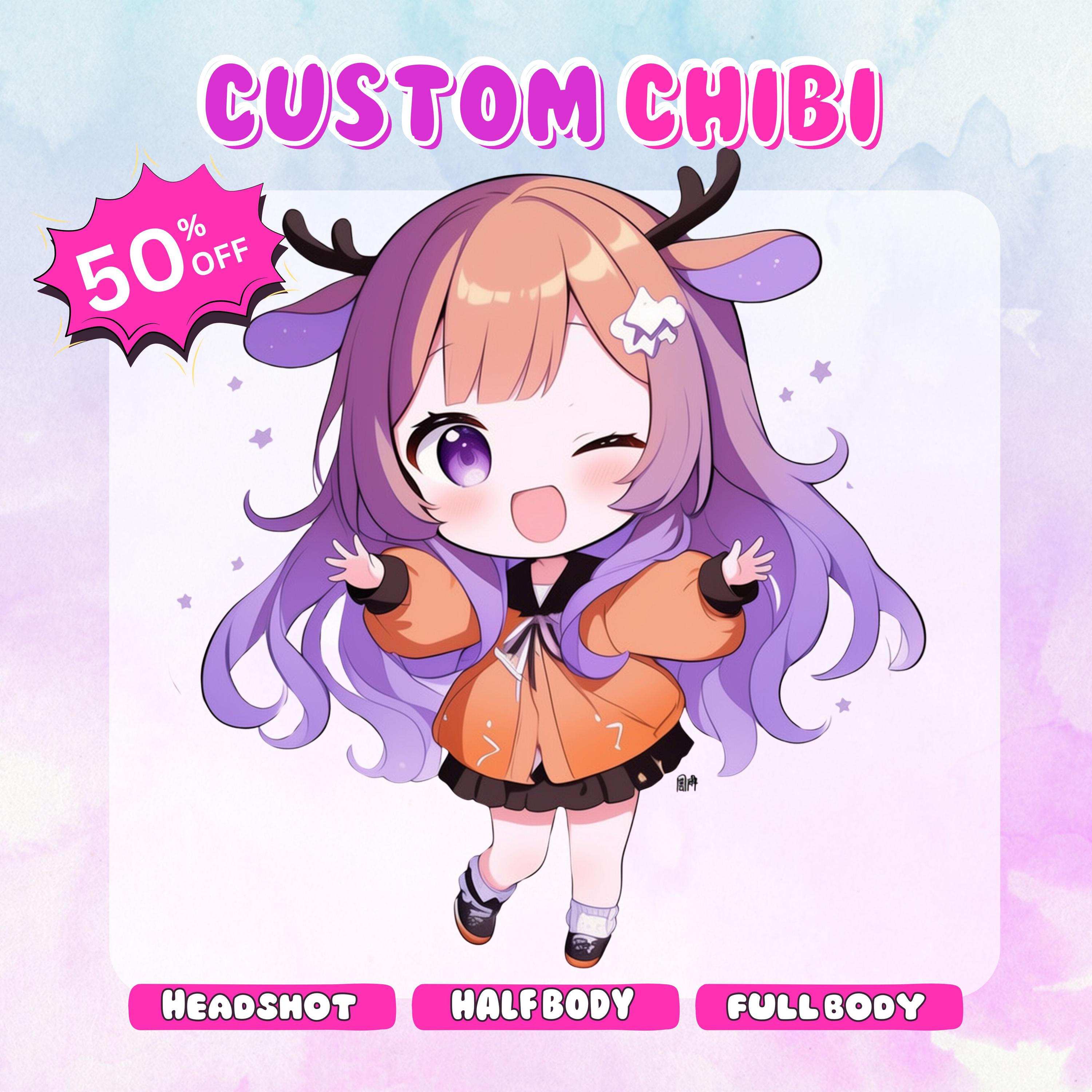 CUSTOM Chibi Anime Chibi Characters Cute Chibi Commission Chibi PFP ...