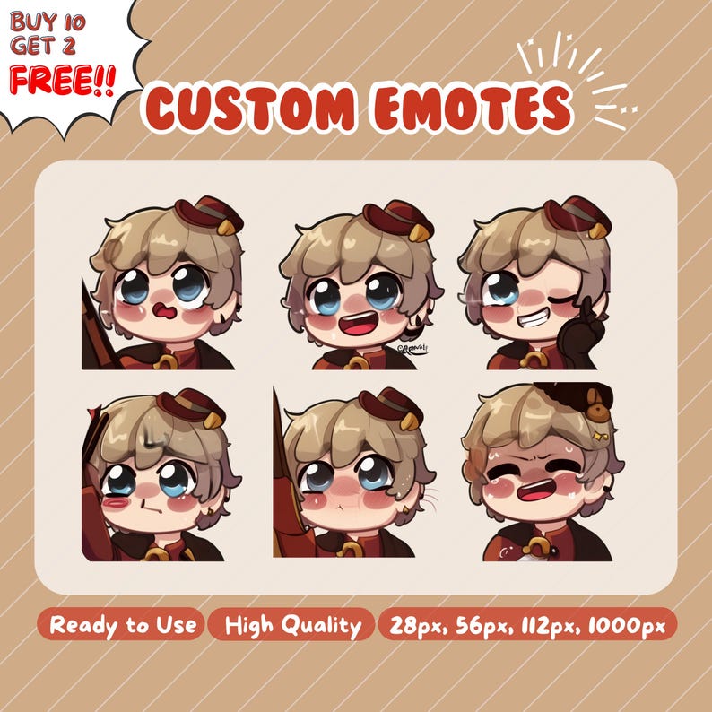 CUSTOM Twitch Emotes Animated Emotes Emotes Twitch Emote Cute Chibi ...