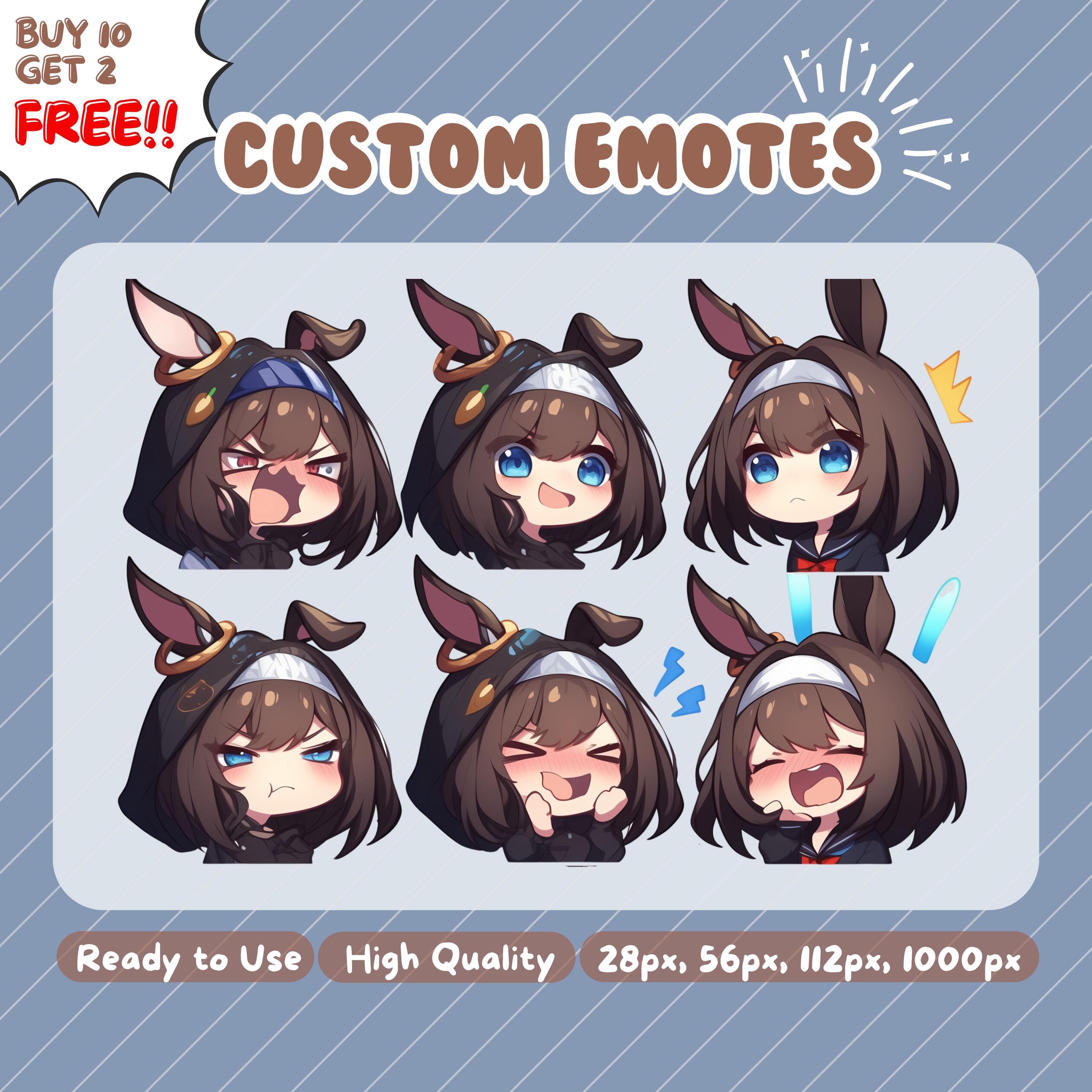 CUSTOM Twitch Emotes Animated Emotes Emotes Twitch Emote Cute Chibi ...