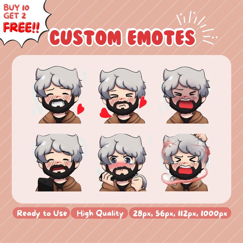 CUSTOM Twitch Emotes Animated Emotes Emotes Twitch Emote Cute Chibi ...