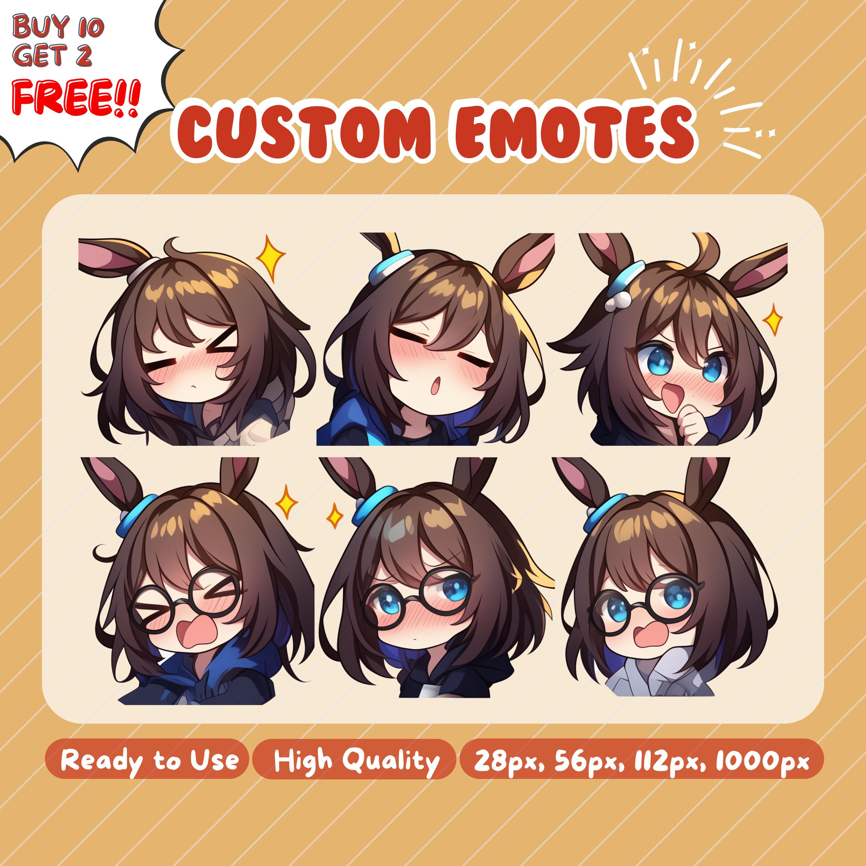 CUSTOM Twitch Emotes Animated Emotes Emotes Twitch Emote Cute Chibi ...