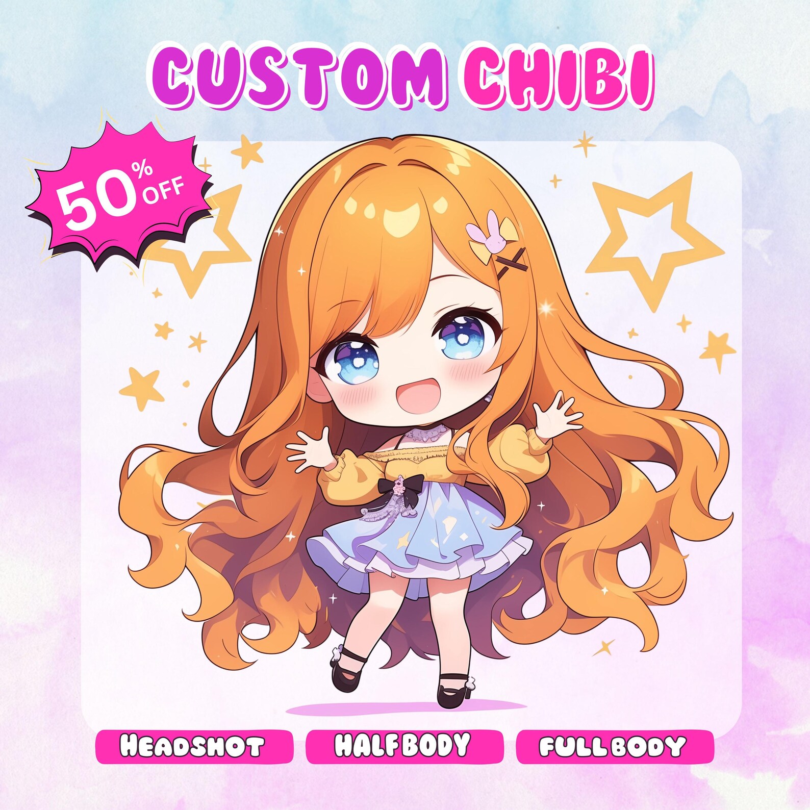 CUSTOM Chibi Anime Chibi Characters Cute Chibi Commission Chibi PFP ...