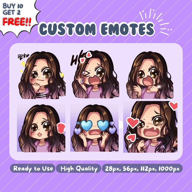CUSTOM Twitch Emotes Animated Emotes Emotes Twitch Emote Cute Chibi ...