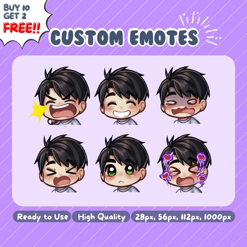 CUSTOM Twitch Emotes Animated Emotes Emotes Twitch Emote Cute Chibi ...