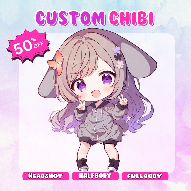 CUSTOM Chibi Anime Chibi Characters Cute Chibi Commission Chibi PFP ...