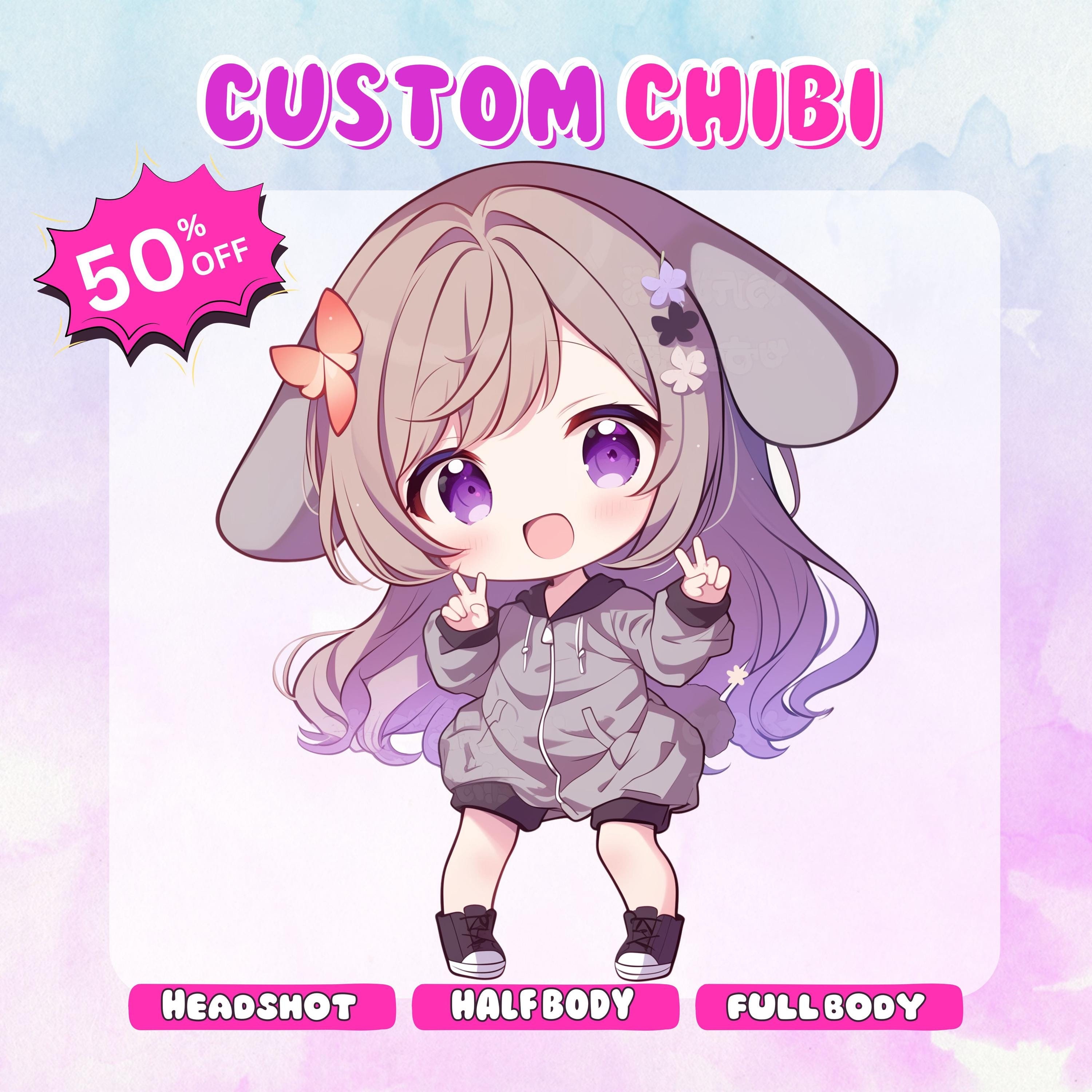 CUSTOM Chibi Anime Chibi Characters Cute Chibi Commission Chibi PFP ...