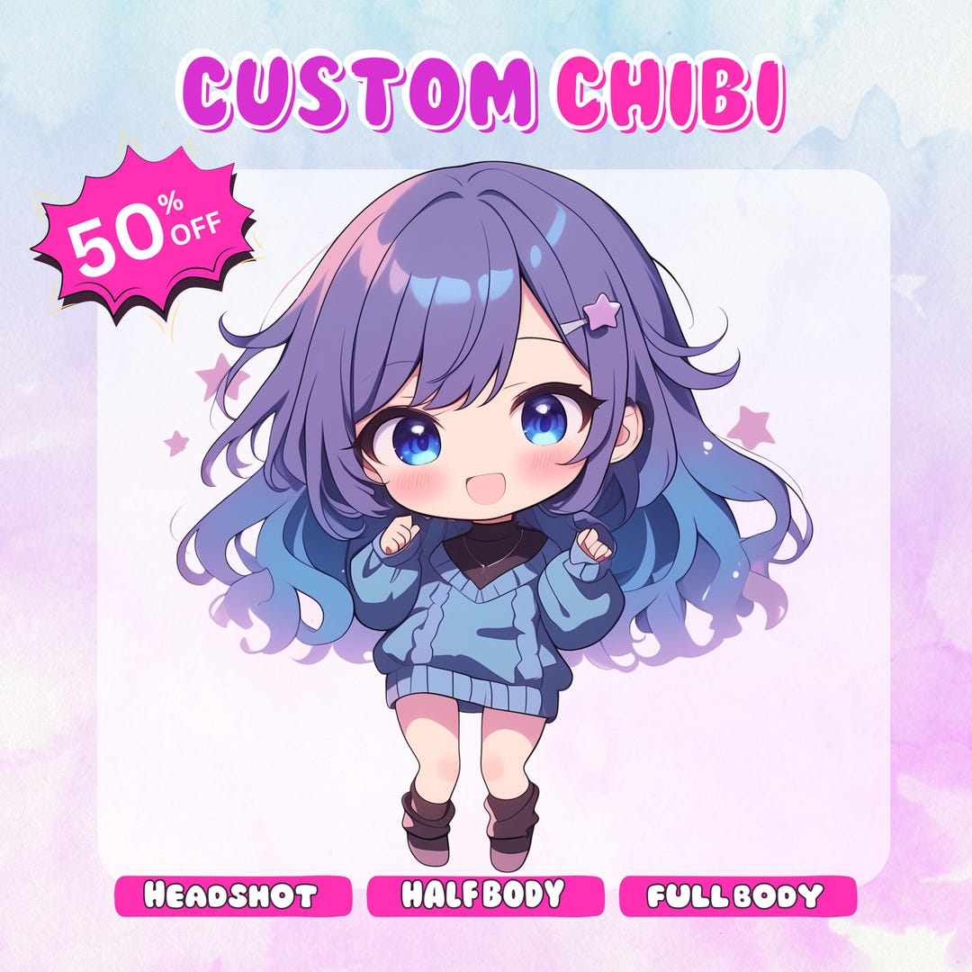 CUSTOM Chibi Anime Chibi Characters Cute Chibi Commission Chibi PFP ...
