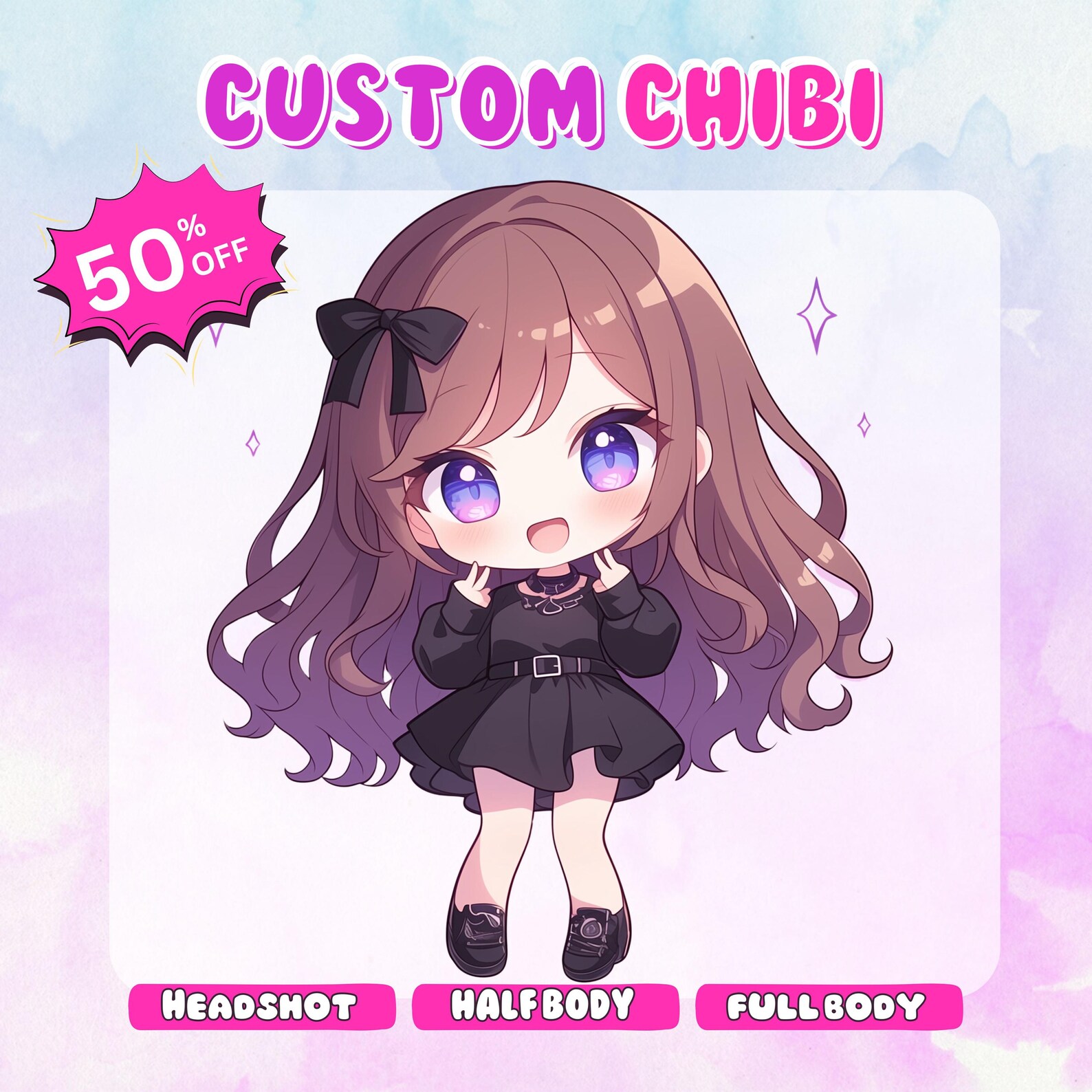 CUSTOM Chibi Anime Chibi Characters Cute Chibi Commission Chibi PFP ...