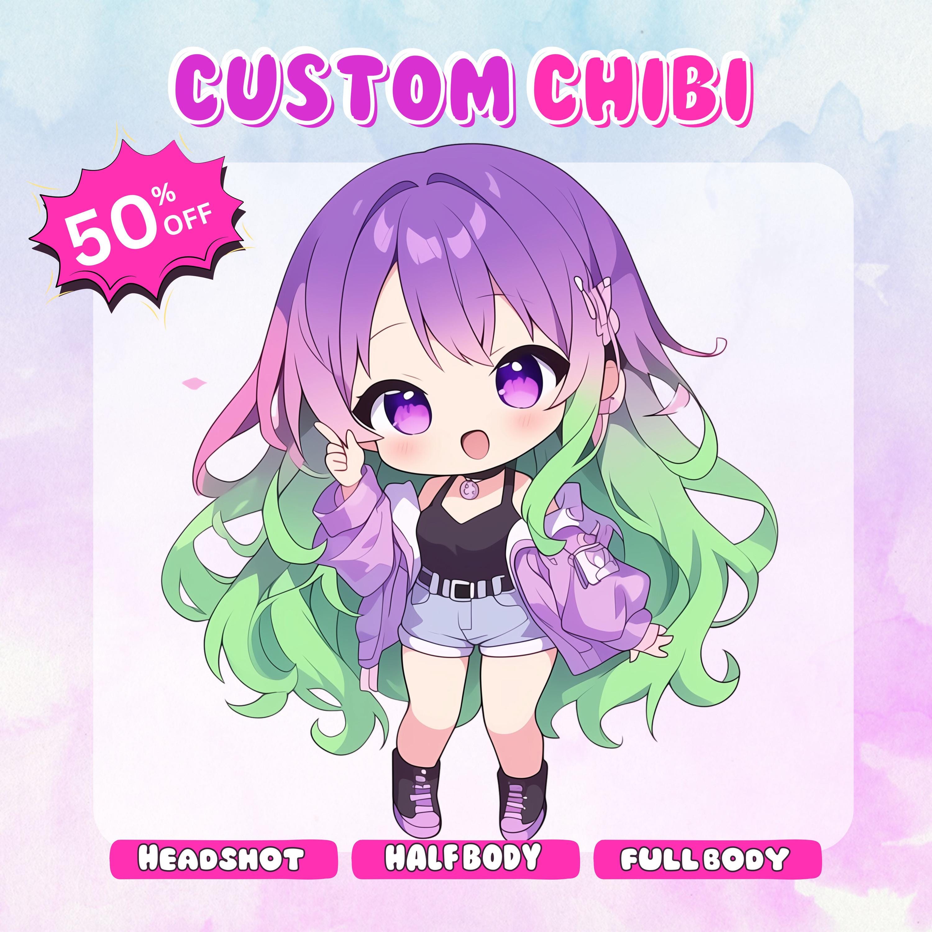 CUSTOM Chibi Anime Chibi Characters Cute Chibi Commission Chibi PFP ...