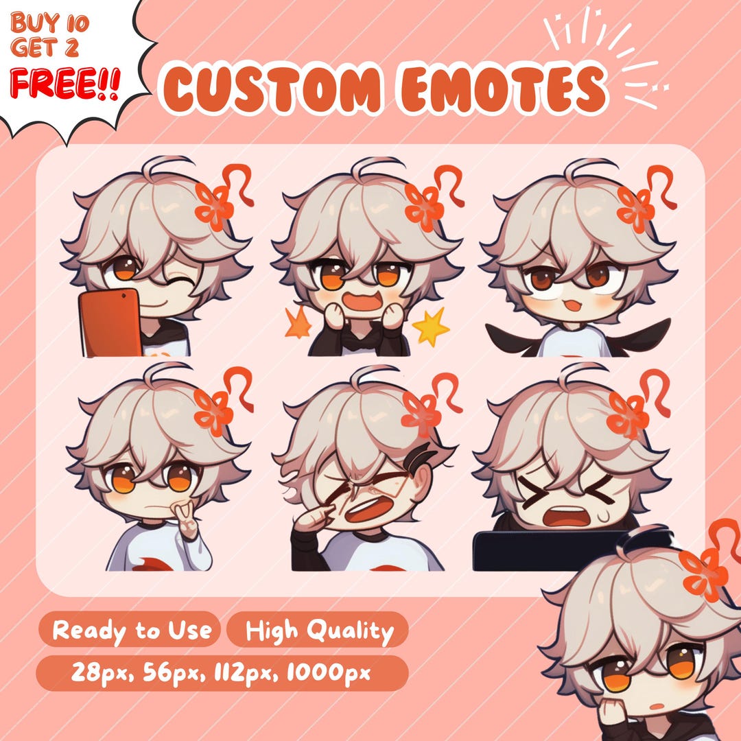 CUSTOM Twitch Emotes Animated Emotes Emotes Twitch Emote Cute Chibi ...