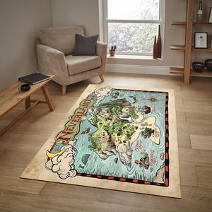 Pirate Rug , Treasure Map Rug , Colorful Rug , Map Carpet , Art Rug ...