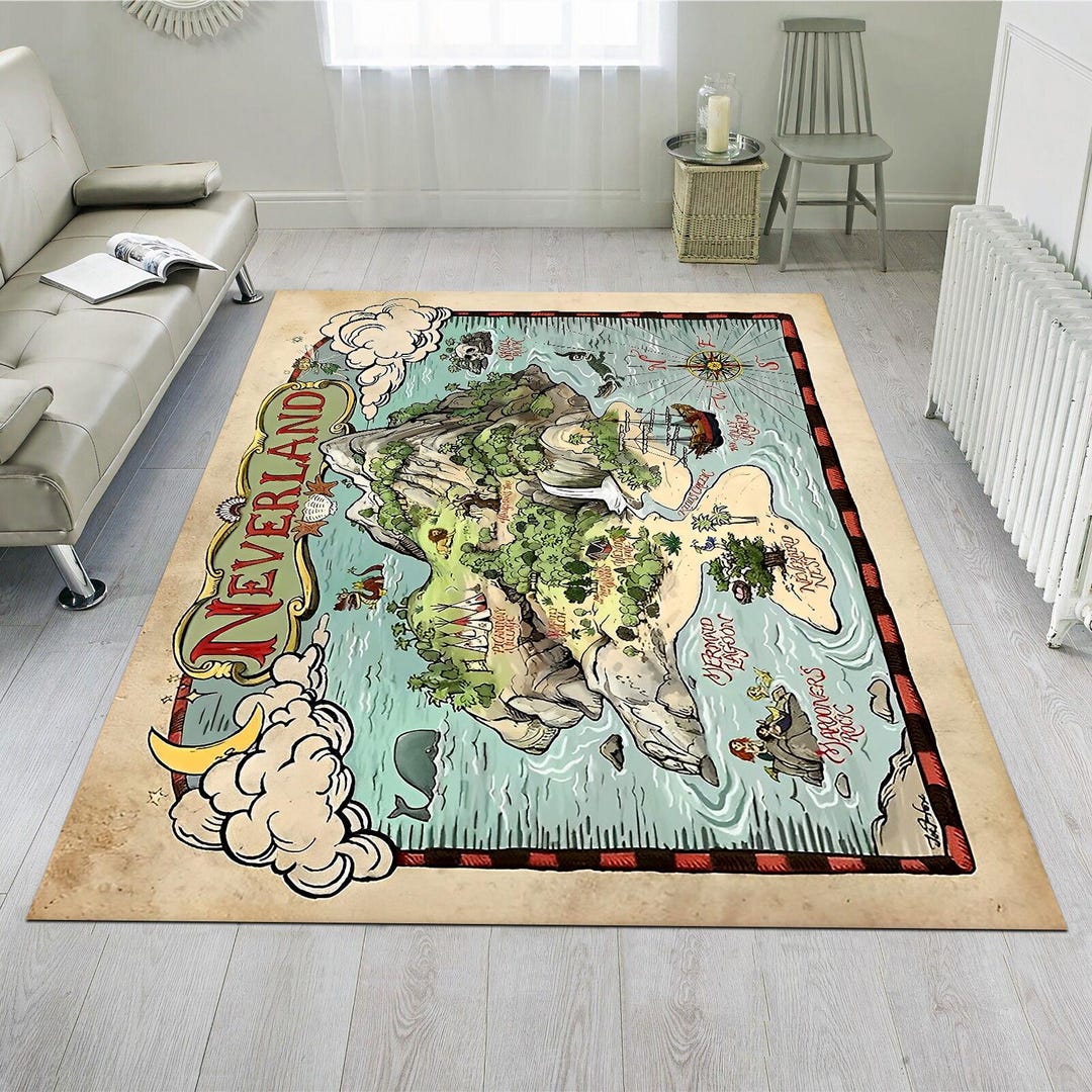 Pirate Rug , Treasure Map Rug , Colorful Rug , Map Carpet , Art Rug ...