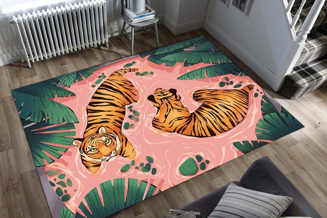 Bengal Tiger Rug ,exotic Home Decor, Colorful Rug ,animal Rug,art Rug ...