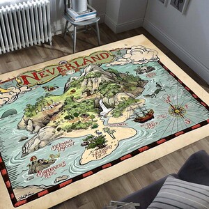 Pirate Rug , Treasure Map Rug , Colorful Rug , Map Carpet , Art Rug ...