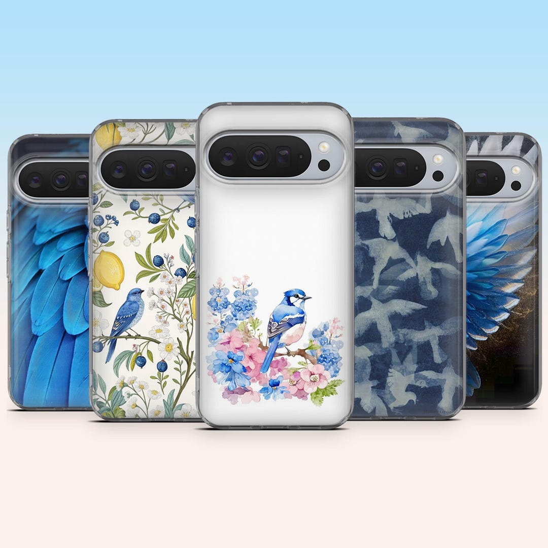 Blue Bird Phone Case Blue Jay Feather Cover for Google Pixel 10, 10pro ...