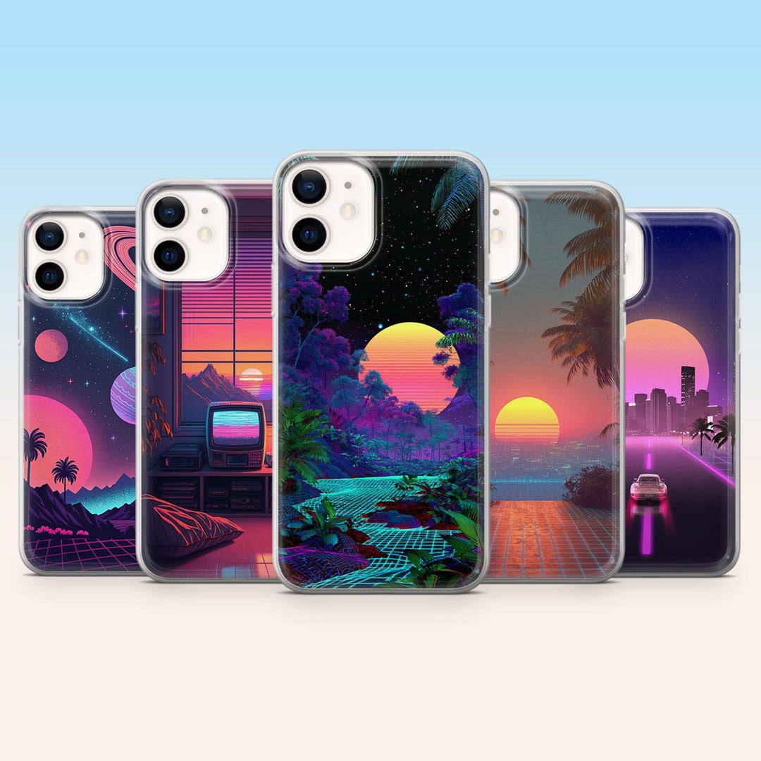 Synthwave Phone Case Stunning Vaporwave Cover for iPhone 17, 16e, 15 ...