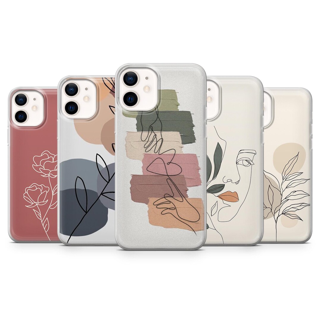 Line Art Phone Case Ink Drawing for iPhone 16, 15, 14, 13, 12, 11 ...