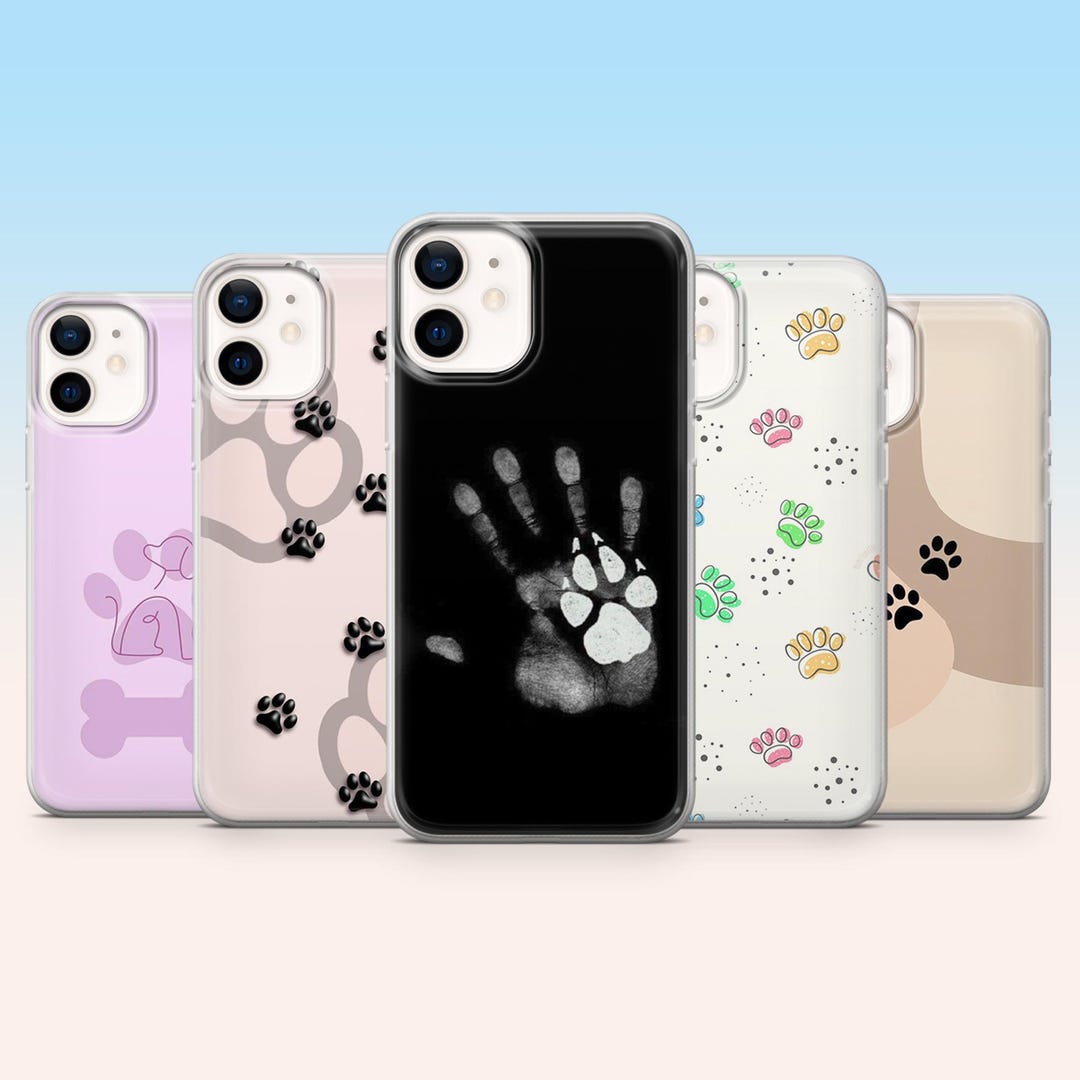 Dog Paw Phone Case Cute Animal Print Cover for iPhone 17e, 17, 16, 15 ...