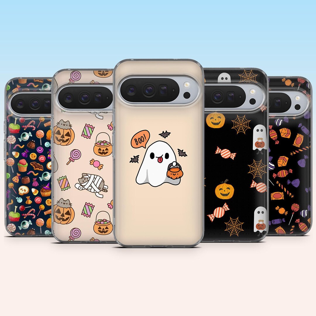 Halloween Candy Phone Case Spooky Pattern Cover for Google Pixel 10 ...