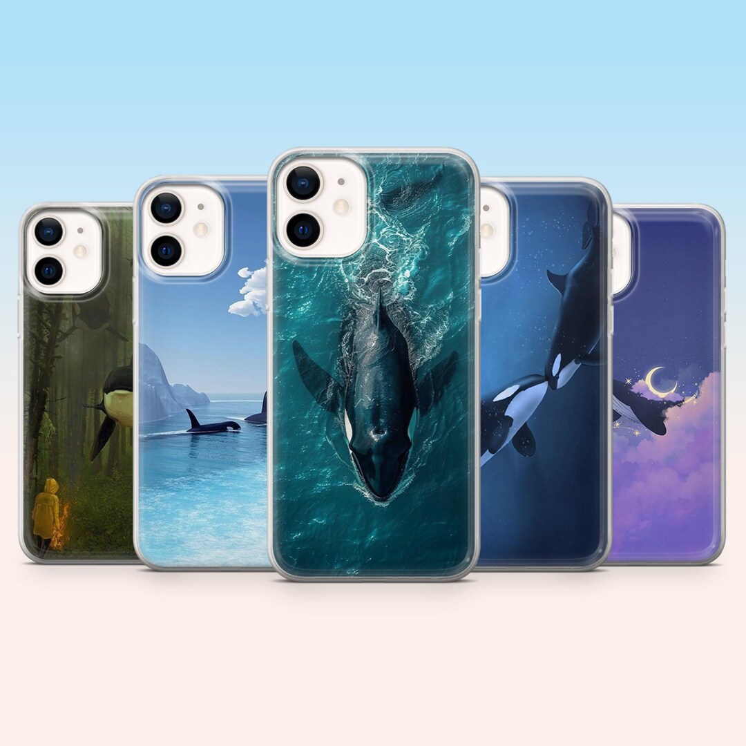 Cute Orca Phone Case Aquatic Aesthetic Cover for iPhone 17, 16, 15, 14 ...