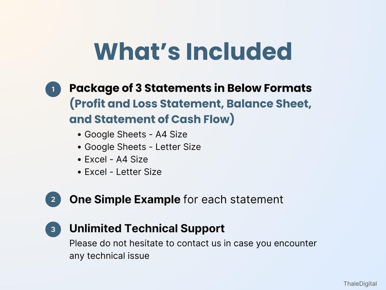 Small Business Financial Statements Template Single Year | Automated ...