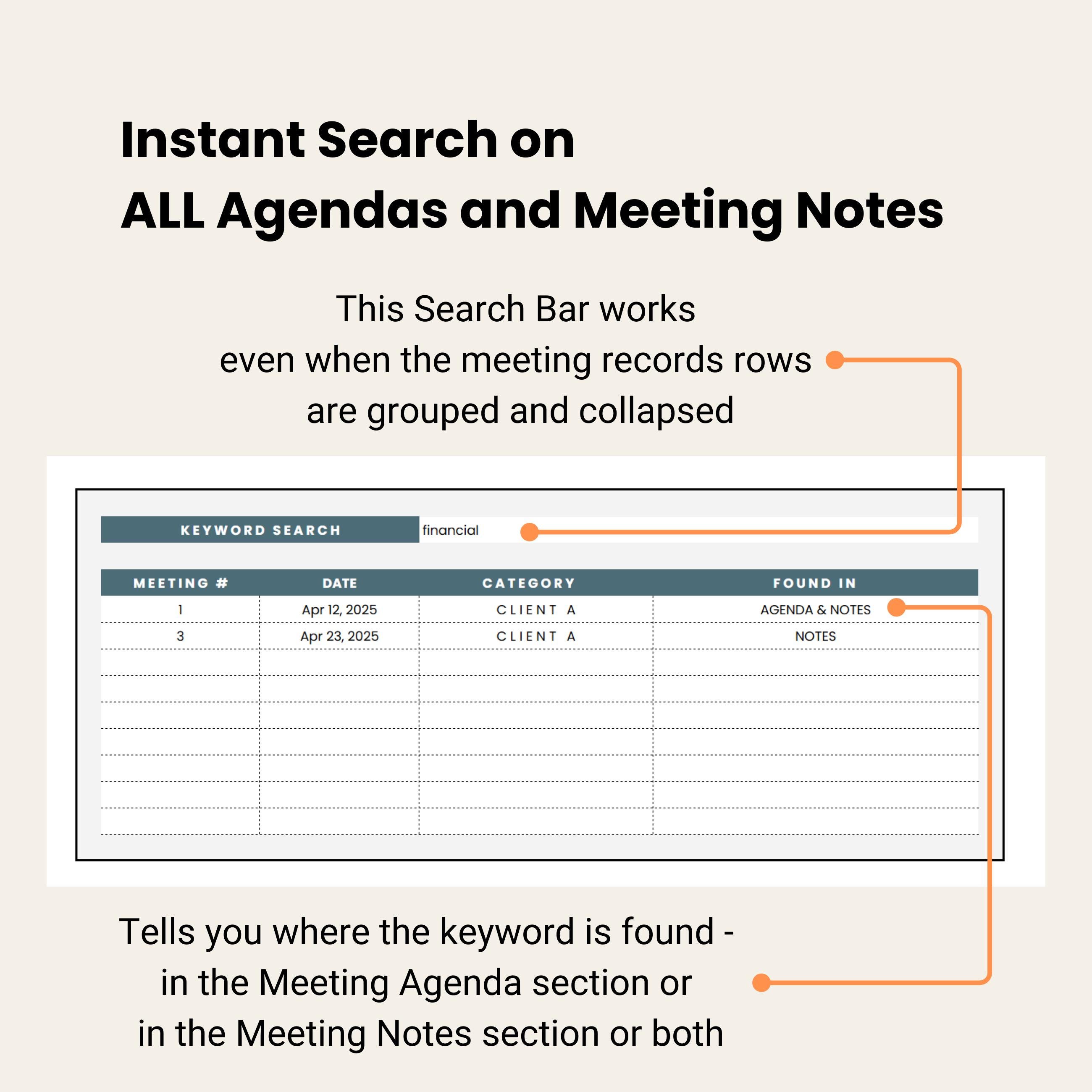 Meeting Minutes Organizer Google Sheets Excel Template | Meeting Notes ...