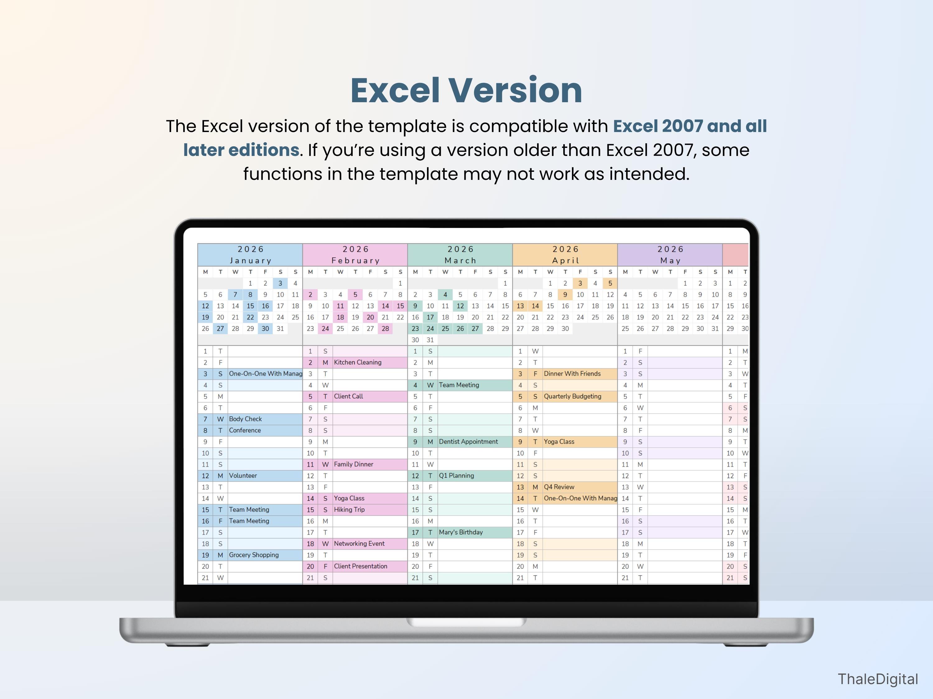 Customizable Year at A Glance Calendar With Reset Button Google Sheets ...